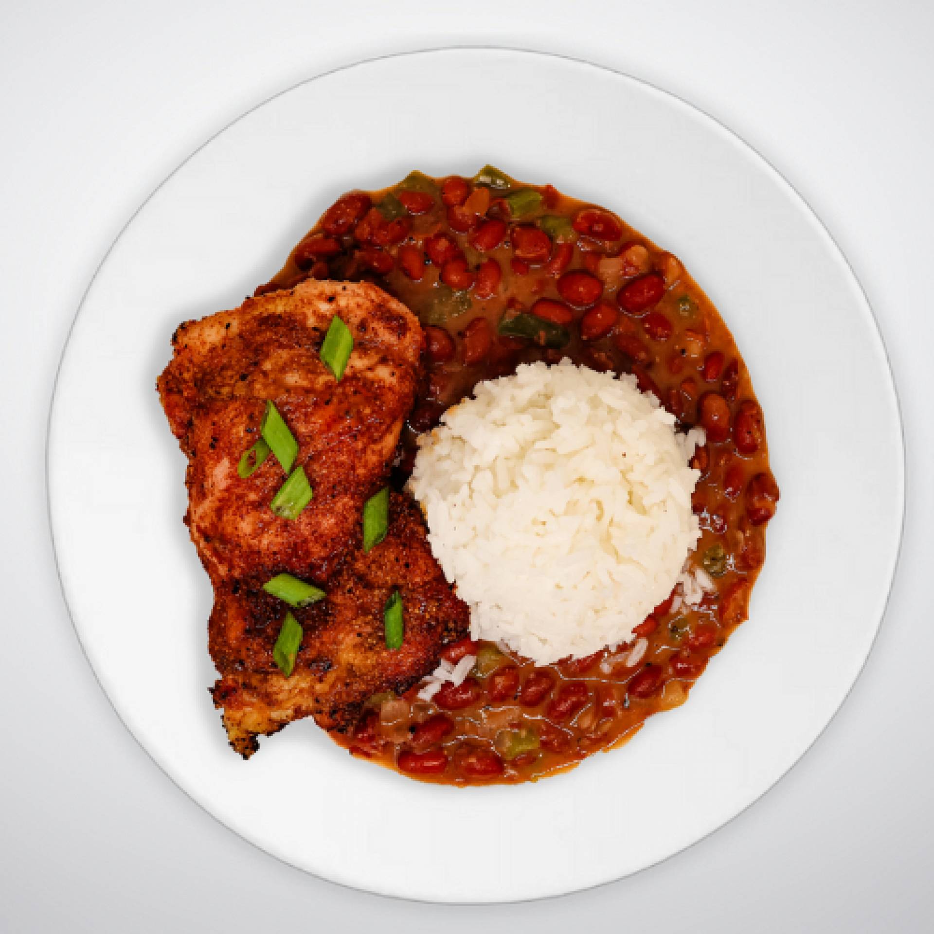 Cajun Chicken Thighs with Jasmine Rice and Steamed Broccoli - Fresh Fork Meals